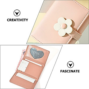 ABOOFAN Wallet Women Cute Flower Wallet for Girls Women Small Tri-Fold Wallet Cash Pocket Belt Bag