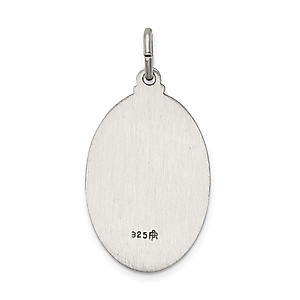 Sterling Silver Antiqued Our Lady of Mount Carmel Medal 31mm 16mm style QC5575