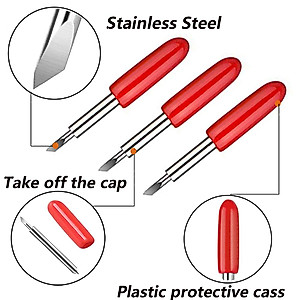 Elefama Fine Point Blades for Cricut Explore Air 2 Air Maker Expression 45 Degree Standard Vinyl Fabric Cutting Knife Blade Replacement for Cricut