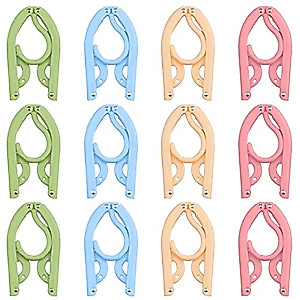 Foldable Travel Hanger 12 Pcs Portable Folding Clothes Hangers Non-Slip Lightweight Portable Coat Hanger