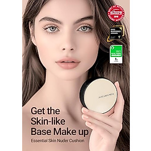 [JUNGSAEMMOOL OFFICIAL] Essential Skin Nuder Cushion (Fair Pink) | Refill Included | Natural Finish | Buildable Coverage | Makeup Artist Brand | Cream Foundation