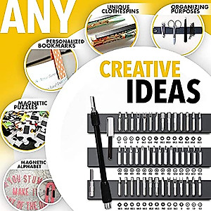 Magnetic Strips with Adhesive Backing - Magnetic Tape for Crafts - Tool and Knife Magnet Strips for Kitchen, Garage and Garden - Adhesive Magnetic Tool Holder Strip for Wall