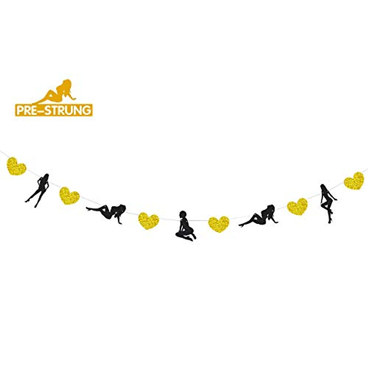 KAPOKKU Handmade Glitter Funny Banner Female Dancers Strippers Banner for The Bachelor Bachelorette Party Naughty Dirty Hen Party Engagement Bridal Shower Valentines Day Wle Dancers Strippers Banner