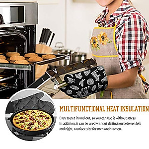 GOKSILIA, Cute Oven Mitts and Pot Holders Sets, Oven Mittens Heat Resistant Set, Oven Mitt Hot Pads for Kitchen, Microwave Oven Gloves with Non-Slip Surface, Farm Animals Oven Mits