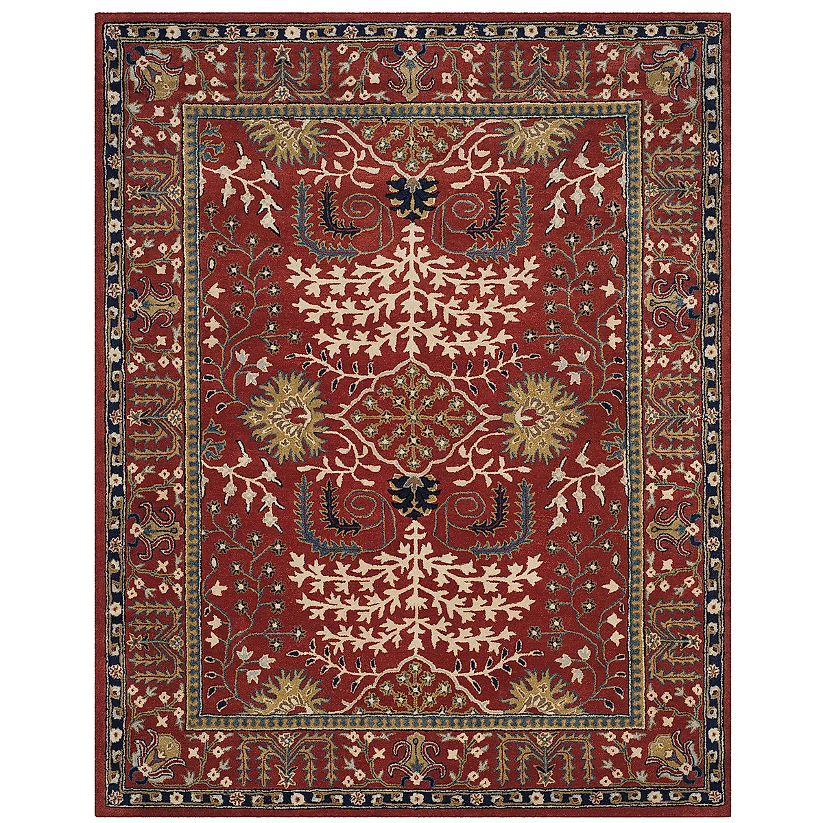 SAFAVIEH Antiquity Collection Accent Rug - 4' x 6', Red & Multi, Handmade Traditional Oriental Wool, Ideal for High Traffic Areas in Entryway, Living Room, Bedroom (AT64A)
