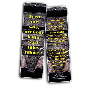 Powerful Scriptures for Protection Safety Bookmark Cards NIV (60-Pack) - oronavirus Protection Bible Promises - Stay Home Stay Safe - Keep Calm Trust God - Christian Encouragement Gifts for Men Women
