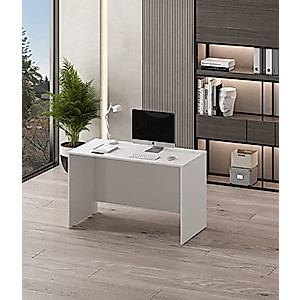 Fineboard, White Made in USA 47" Inch Home Office Desk Computer Writing Table, 47 Inch