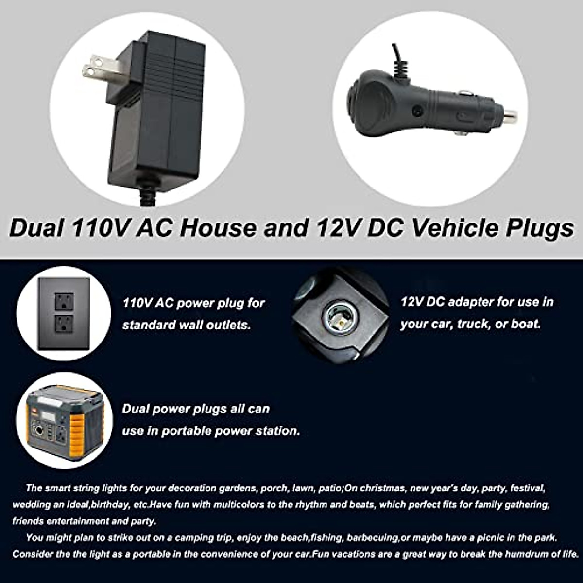 DUNTUO Outdoor String Lights LED 20 Bulus 72 FT Patio String Lights,Shatterproof LED Bulbs Indoor Lights Waterproof for Camping Garden Balcony Festival Indoor Party