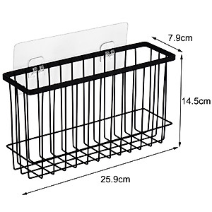 Toplife Wall Door Adhesive Kitchen Wrap Organizer Rack, No Drilling, Black