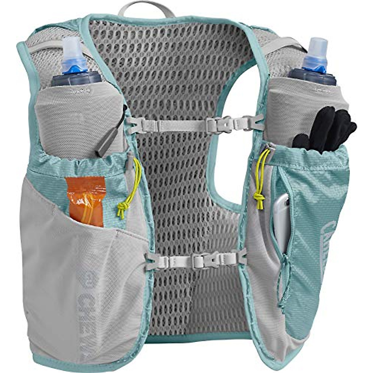 CamelBak Women's Ultra Pro Hydration Vest 34 oz, Aqua Sea/ Silver, M