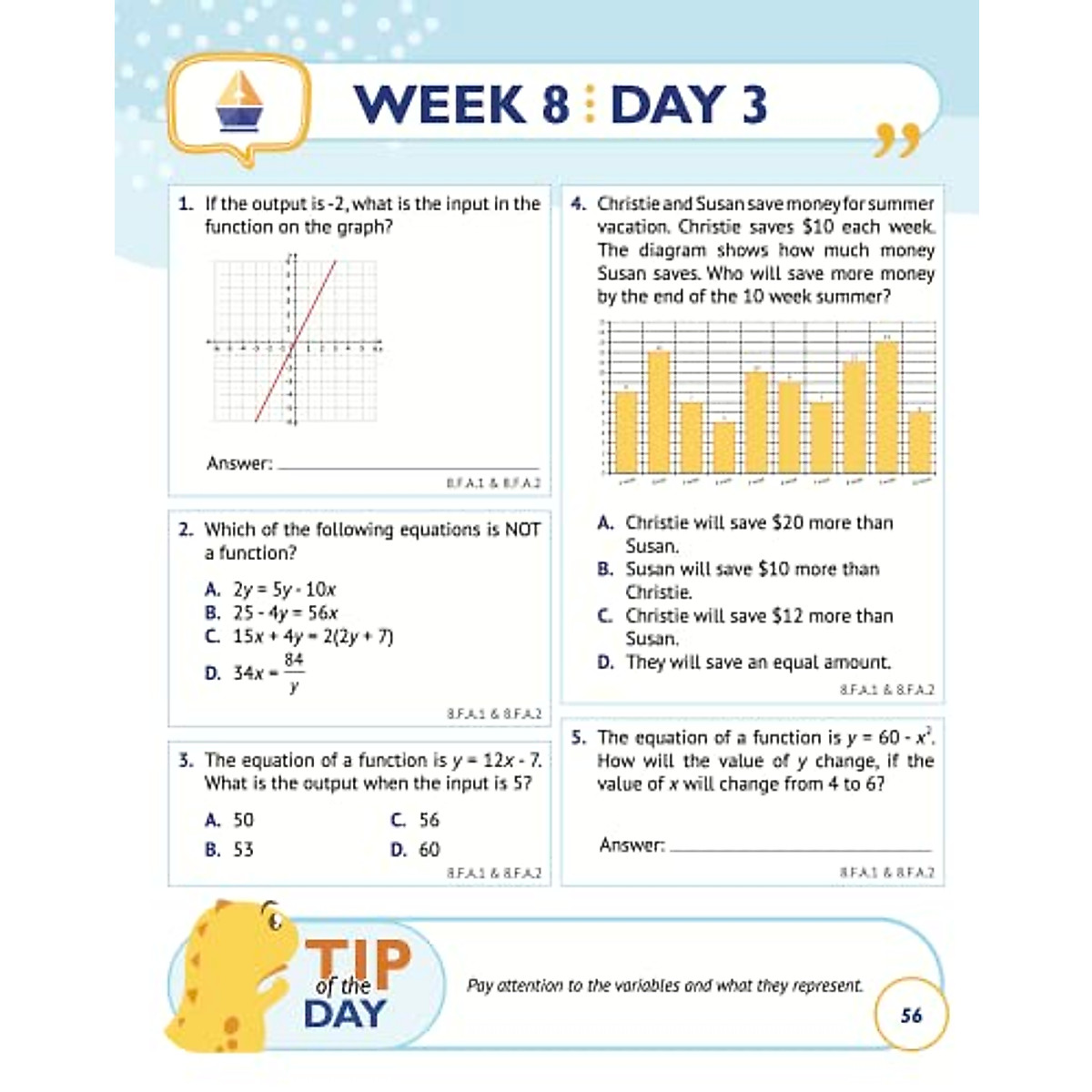 8th Grade Common Core Math: Daily Practice Workbook | 1000+ Practice Questions and Video Explanations | Argo Brothers (Next Generation Learning Standards Aligned (NGSS))