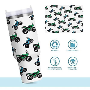 ARGTILDN 30 oz Tumbler Motorcycles Cool Insulated Travel Mug with Handle and Straw Lid Stainless Steel Vacuum Coffee Cup Tea Beverage Container Water Bottles for Car Sports office