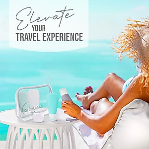 GLOBEGEAR TSA Approved Silicone Travel Bottles Leak Proof & Travel Size Containers for Toiletries Travel Kit with TSA Liquids Travel Bag (model GG3)