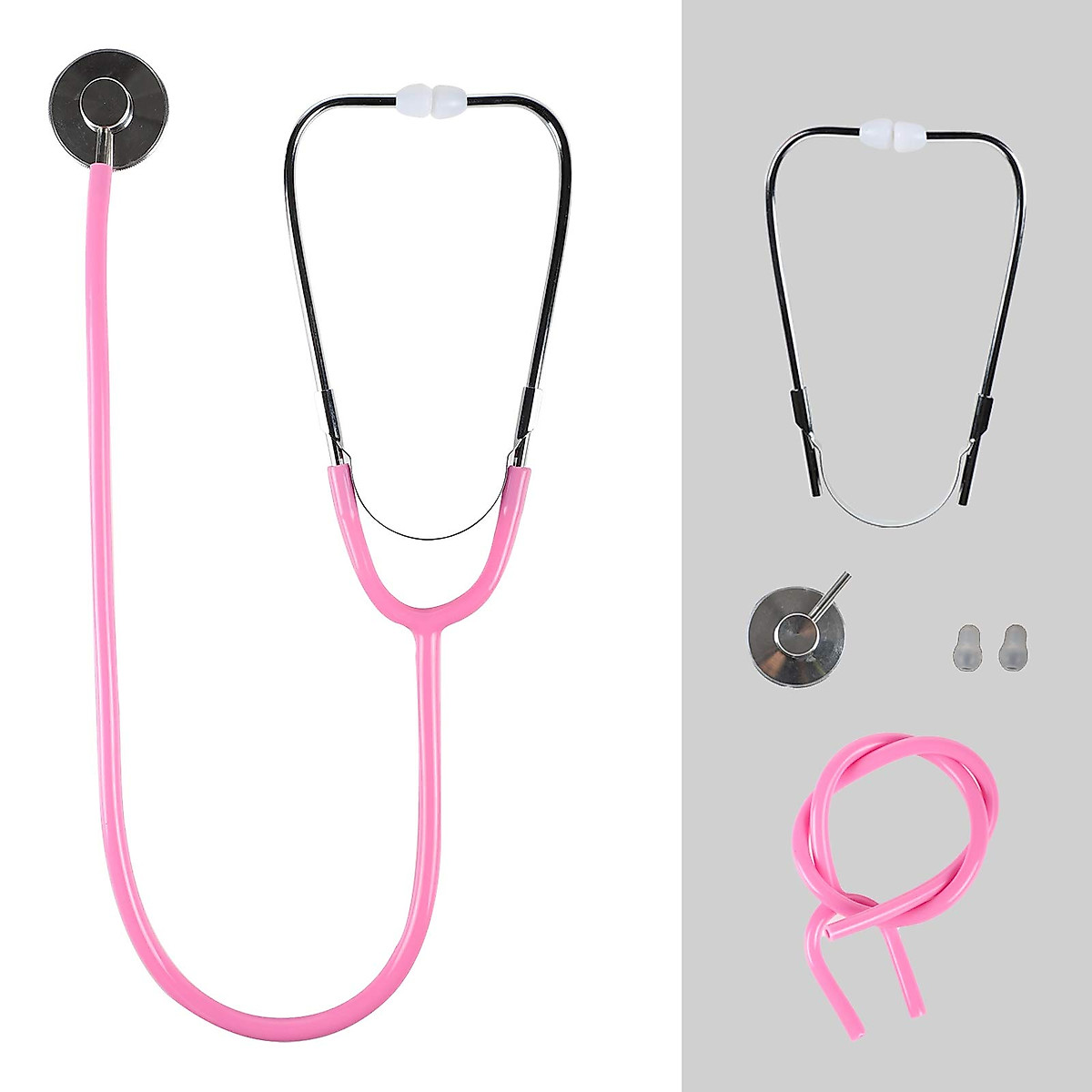 MorTime Dual Head Stethoscope, Real Working Stethoscope for Kids Cosplay, Educational Equipment, Pink (1 pc)