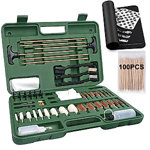 iunio Gun Cleaning Kit, Universal Gun Cleaning, All Caliber, with Mat and Carrying Case, for All Guns, Rifle, Shotgun, Handgun, Pistol, Hunting, Shooting Cleaning kit