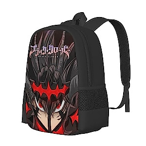KEWRJFWA Anime Black Clover Backpack Canvas Backpack for Man Women Daily Quick drying Simple Cartoon Bags Office Travel Backpack