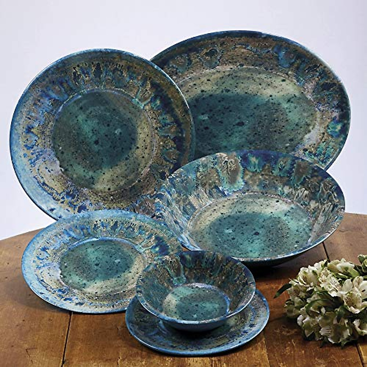 Certified International Radiance Teal Melamine 11" Dinner Plate, Set of 6