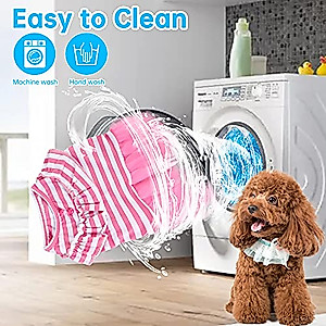 Dog Dress Small Dog Clothes - Dog Clothes for Small Dogs Striped Mesh Puppy Clothes Dog Dresses Chihuahua Clothes Designer Dog Clothes Yorkie Clothes Princess Comfortable (Pink, Medium)