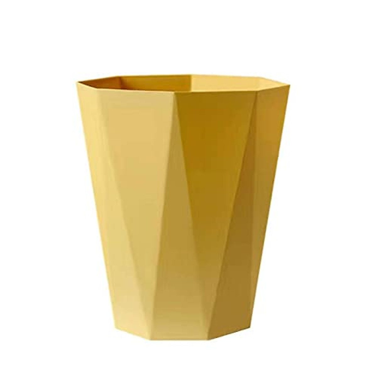 Diamond Shape Trash can Without Cover, Plastic Material is Strong and Durable, Simple Geometric Office Wastebasket, Suitable for Families, bathrooms, Kitchens, Dressers, bedrooms, White
