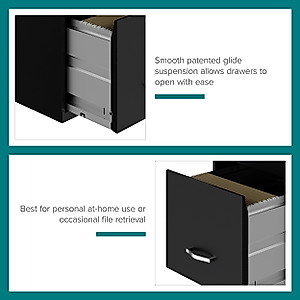 Hirsh Industries Space Solutions 18in Deep 3 Drawer Metal Organizer File Cabinet Black, Letter Size, Fully Assembled