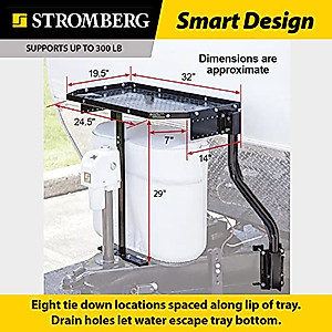 Stromberg Carlson CC-255 Trailer Tray - A-Frame Cargo Carrier for Outdoor and Generator Storage for RVs and Campers - Black