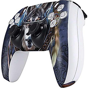 Skinit Decal Gaming Skin Compatible with PS5 and Compatible with PS5 Digital Edition DualSense Controller - Tate and Co. Wolf Symbols Design