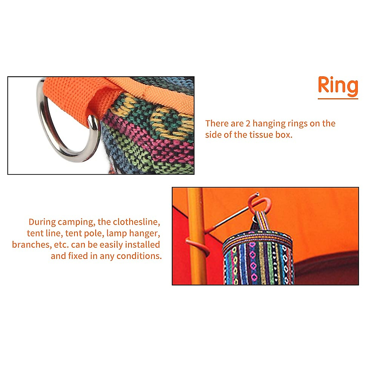 Tissue Holder Toilet Paper Storage Holder Outdoor Hiking Roll Paper Hanging Cover Wipes Box Case Holder Storage Bag with Hook for Camping Tent Home Office Toilet Paper Holder Camping