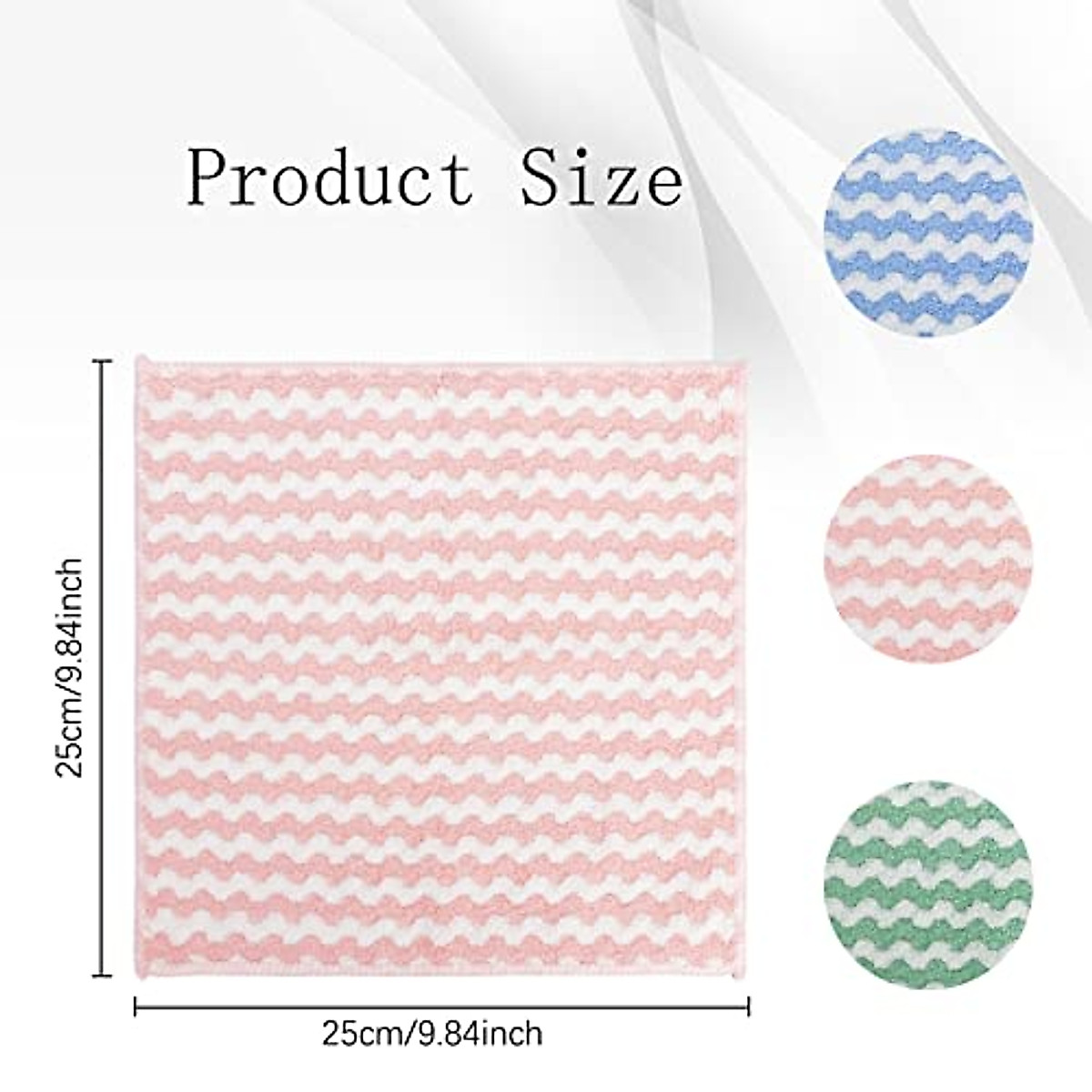 Skycase Kitchen Dish Cloths, 10 Pack Ultra Soft Microfiber Absorbent Dish Towels Quick Drying Dishcloth Cleaning Cloth for Use in Kitchens, Bathroom, Restaurants and More (10x10 inch)