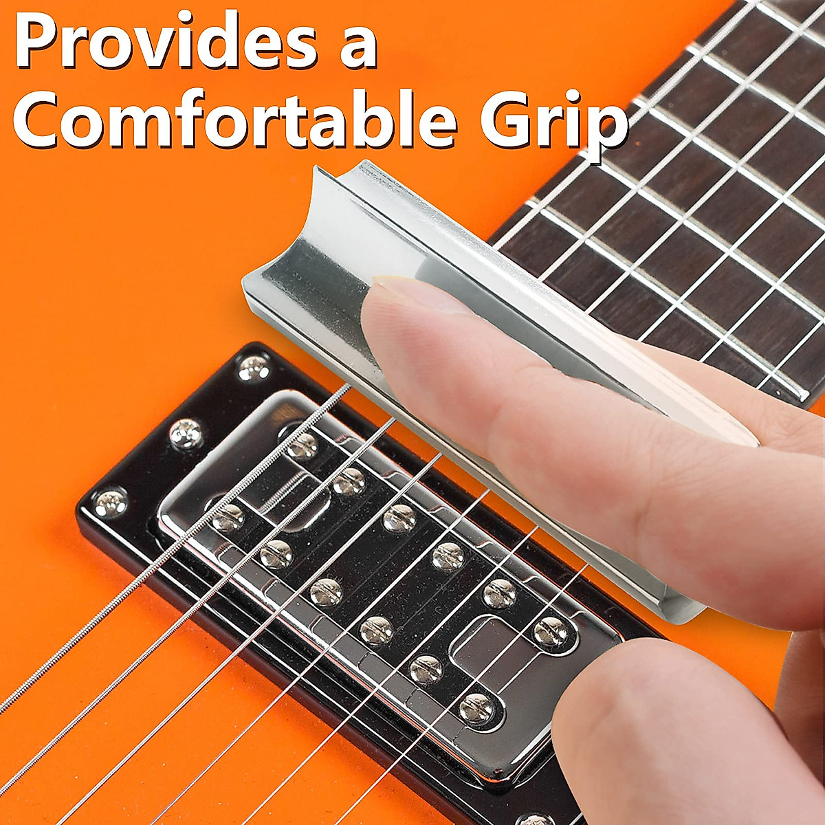 Jersvimc Metal Guitar Slide Bar Tone Lap Steel Slide, Silver Slide Bar for Dobro Hawaiian Guitar Electric Guitar Dunlop Bass