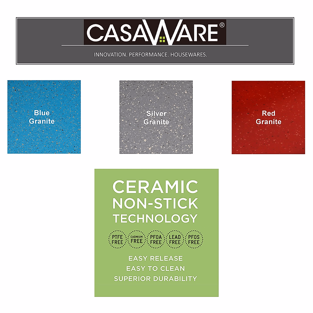 CasaWare Ceramic Coated NonStick Cookie/Jelly Roll Pan 11"x17" (Silver Granite)