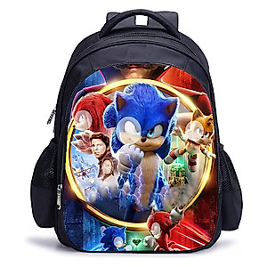 Mujoben Sonicc Large-Capacity Polyester Cartoon Kknuckles Backpack with WaterproofTtails Backpack…