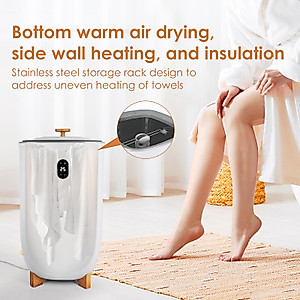 Bonrcea 2-in-1 Portable Clothes Dryer & Heated Towel Warmer, with 4000 RPM, Stainless Steel Interior, 35L Capacity, Timer Function, Ideal Valentine's Day Gift, White