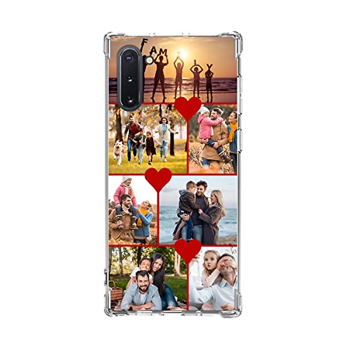 Custom Phone Case for Samsung Galaxy Note 10,Personalized Multi-Picture Collage Photo Phone Cases,Customized Phone Cover for Birthday Xmas Valentines Friends Her and Him, Clear Soft Case