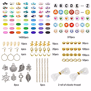 Gugull 14760pcs Clay Beads for Bracelet Making kit 56 Color Flat Heishi Beads for Jewelry Making