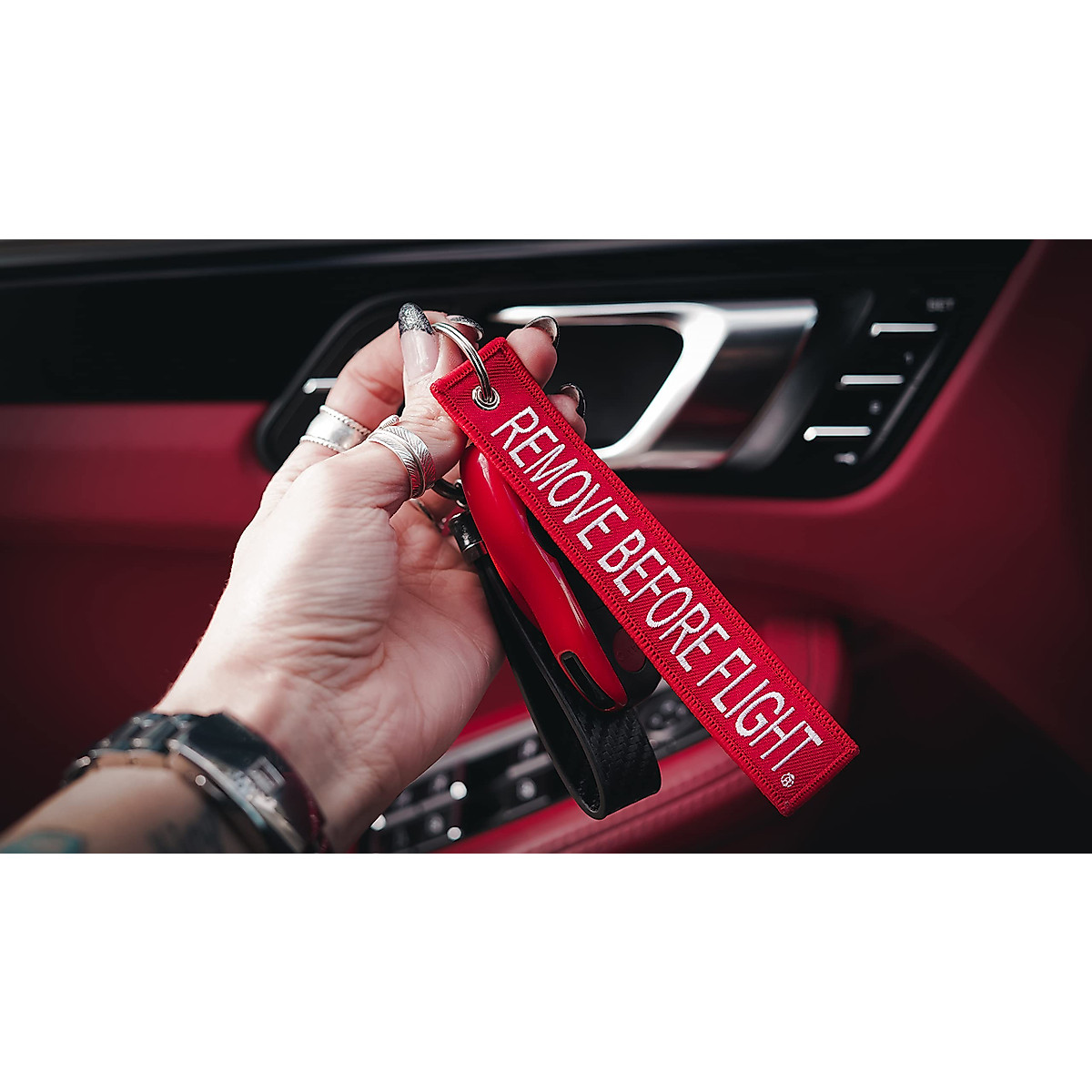 Apex Imports AIXEPA 3X Remove Before Flight Red/White Key Chain 5.5" x 1" Motorcycle ATV Car Truck Keychain