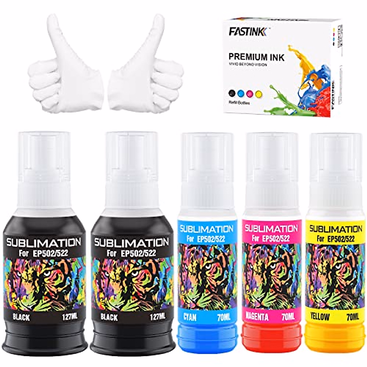 Liphontcta FASTINK Sublimation Ink for Epson ET-2720 ET-2760 ET-2800 ET-2803 ET-2830 Printer, Heat Press Transfer on Phone Case Mugs Plates T-Shirts Pillows 1…