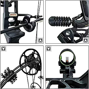 PANDARUS Compound Bow Set 15-45lbs for Pull Beginner and Teens Right Handed Adjustable 18"-29" Draw Length, 320 FPS Speed, Hunting Bow Archery Set New 2024(Camo Right Handed Bag Pro)