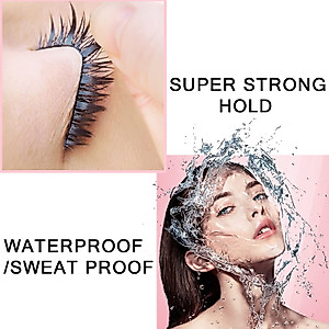 CMNRO Lash Glue Eyelash Glue Waterproof Eyelash Glue for False Lashes Super Strong Hold Eyelash Adhesive Latex-Free Safe on Skin Suitable for Sensitive Eyes 0.176oz Black2