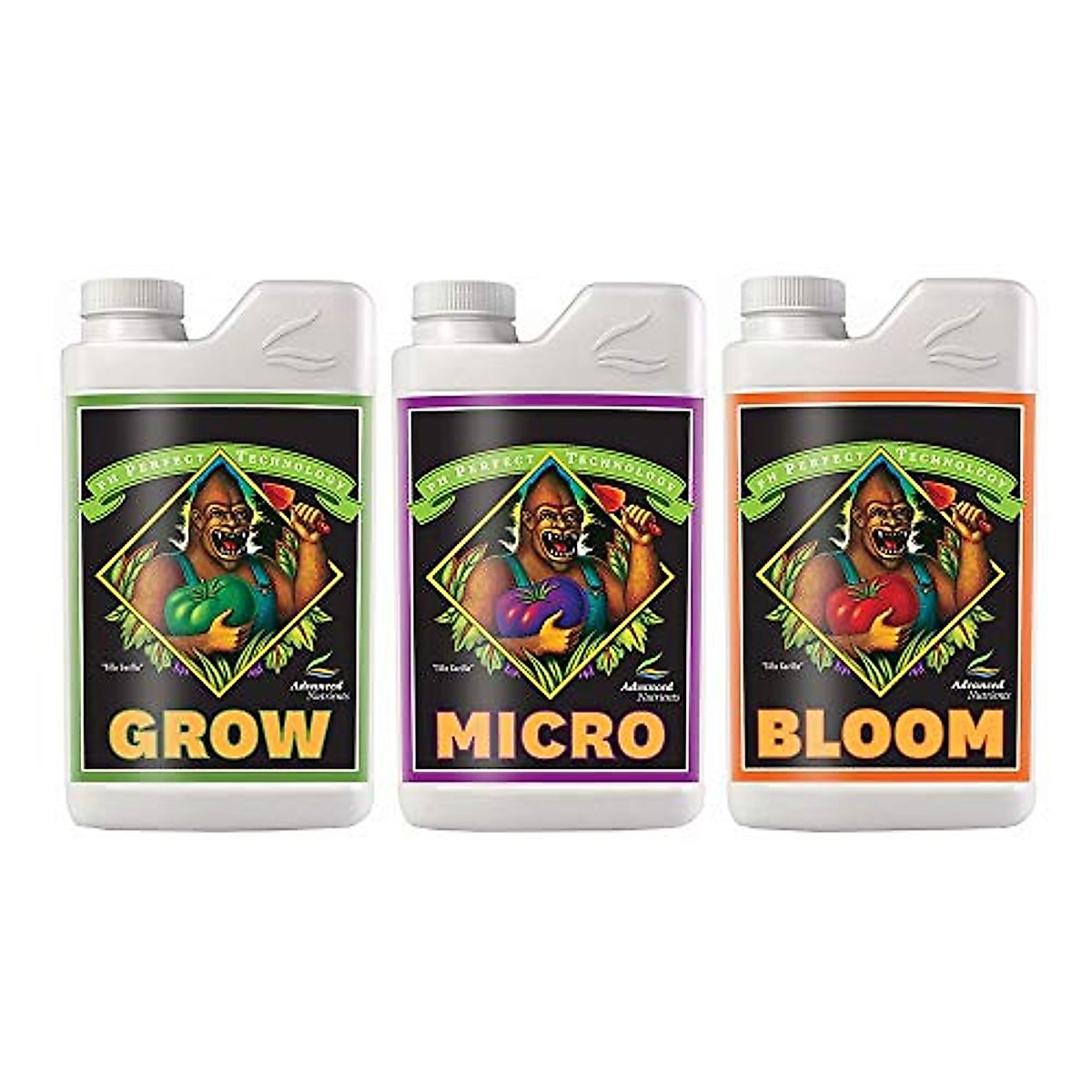 Advanced Nutrients pH Perfect Grow, Micro, Bloom 4L, 3-Part Base Nutrient, 4 Liters Each