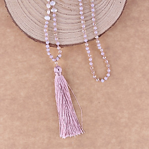 KELITCH Women Necklace Tassel Pearl Necklace Long Tassel Necklace Shining Crystal Necklace New