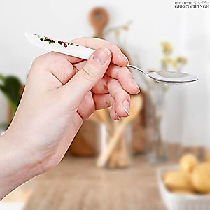 6Pcs Coffee Spoons for Coffee Bar - Chinese Floral Stainless Steel Spoons Kitchen Set Tea Spoons Silverware Set - Ice Cream Spoon Cake Tableware Set Coffee Stirrers Reusable Dessert Spoons for Tea Set