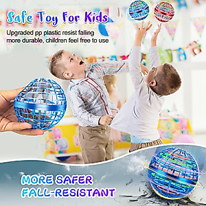 2 Pack Flying Orb Ball Toy Flying Space Orb Magic Flying Ball Toy, 360° Rotating Hover Ball Cool Toy, Flying Spinner Toys Space Boomerang Ball with LED Lights for Kids Adult Christmas Birthday Gift