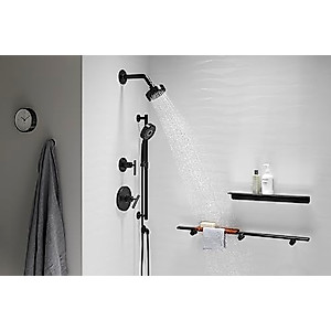 KOHLER Purist® 1.75 gpm multifunction showerhead with Katalyst® air-induction technology, 3 function spray, showerhead, K-22170-G-BL, Matte Black, Matte Black Showerhead