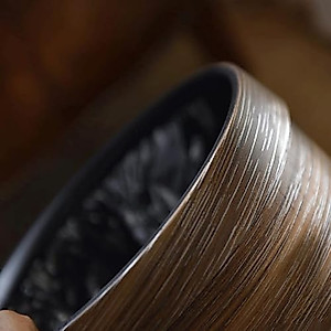 PIPONS Garbage Bin for Bathroom Retro Pressing Ring Plastic Trash Can Mimetic Wood Grain Garbage Bin for Kitchen Household Office Trash Can Wastebasket (Color : 10l/2.5gal)