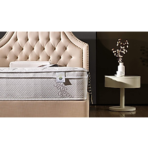 Oliver Smith - Organic Cotton - 12 Inch - Deluxe Sleep - Plush Euro Pillow Top - Cool Memory Foam & Pocket Spring Mattress - Green Foam Certified - Size - Full