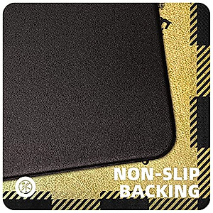 Kitchen Mat Set of 2 Farmhouse Anti Fatigue Floor Mat,Rooster Buffalo Plaid Sunflowers Kitchen Rug Sets PVC Leather Waterproof & Non-Slip Comfort Standing Mats for Kitchen,Sink,Office,Laundry