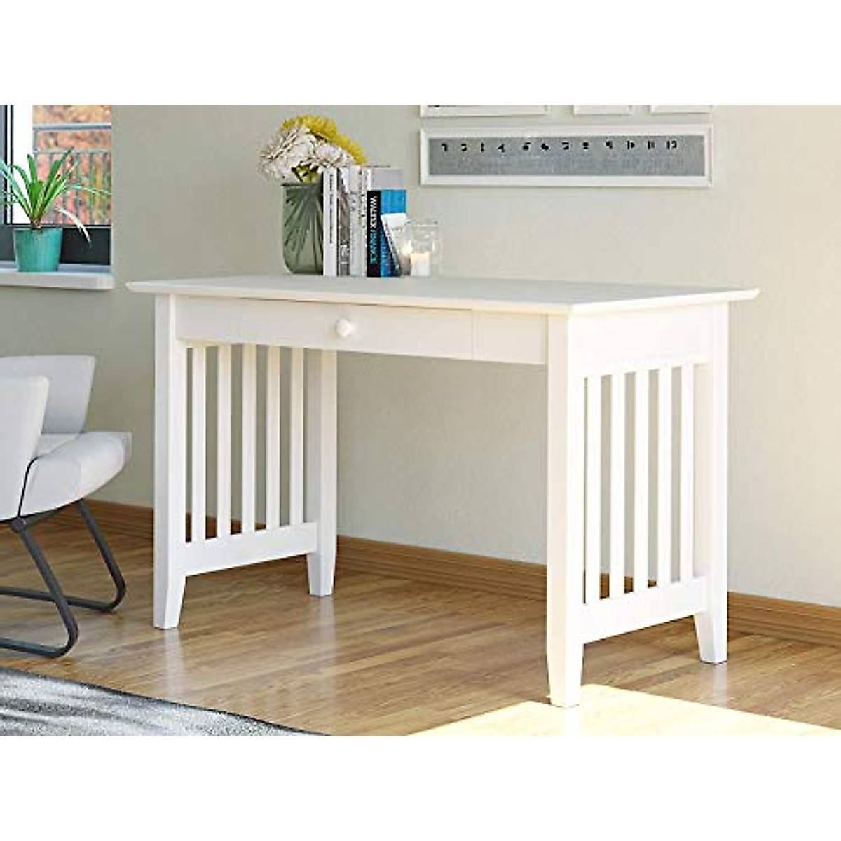 AFI Mission Desk with Drawer White