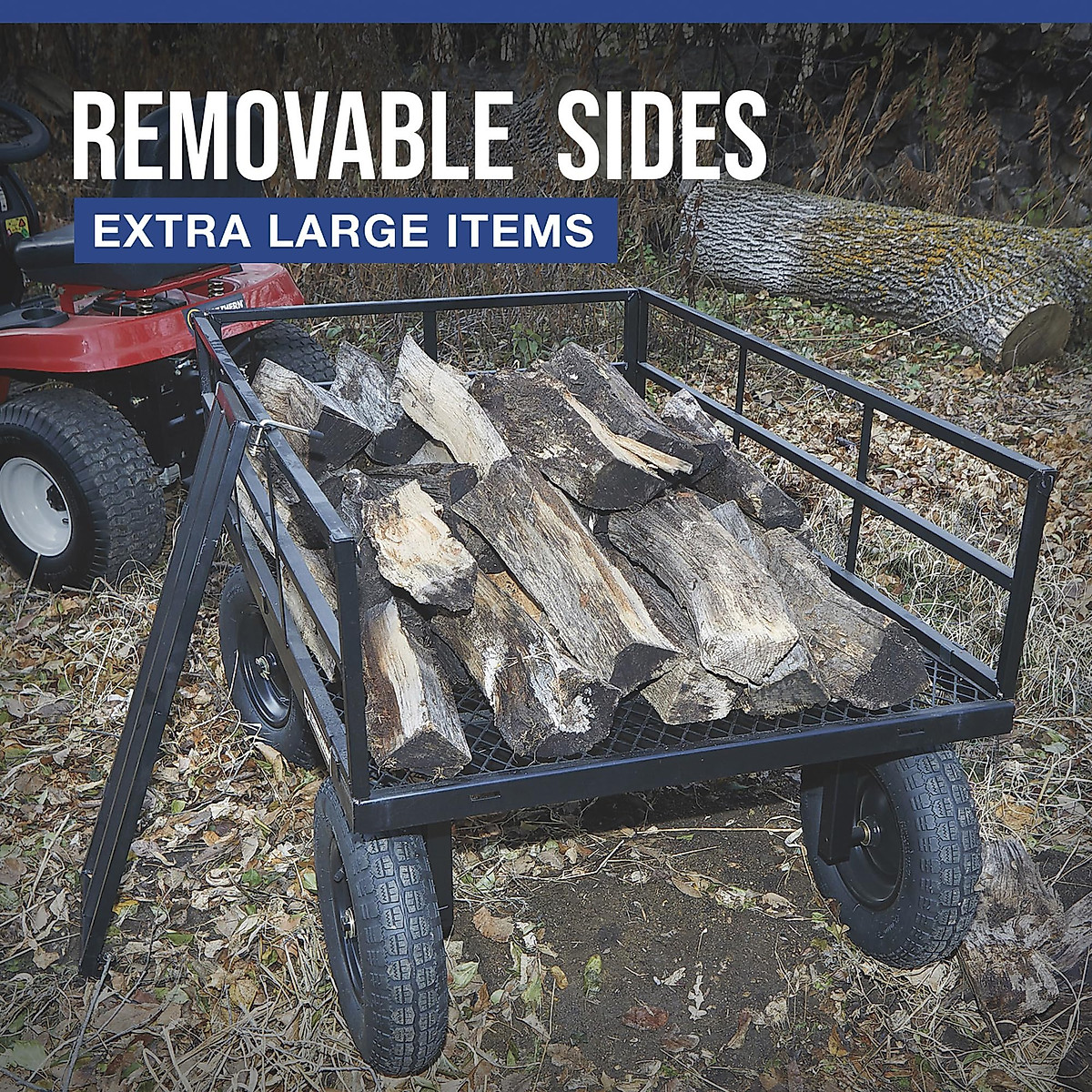 Strongway Steel Cart - 1500-Lb. Capacity, 52in.L x 34.7in.W x 30.5in.H, Model# STR1500