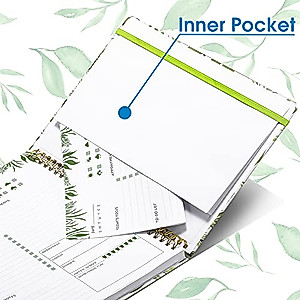 Cheneyboo To Do List Notebook Undated: Daily Journal, 5.7"x8.5" Daily To Do List Planner Notebook with Inner Pocket,Water Inter Checklist, Meals Planner, Office Organization Planners for Women