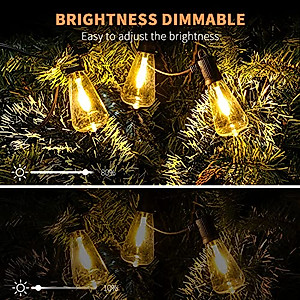FOOMAN 100FT Outdoor String Lights,Shatterproof Dimmable LED Cafe Lights Waterproof ST38 Connectable Outdoor Patio Lights with 54 Plastic Bulbs for Porch Backyard Garden Bistro(2×50FT)
